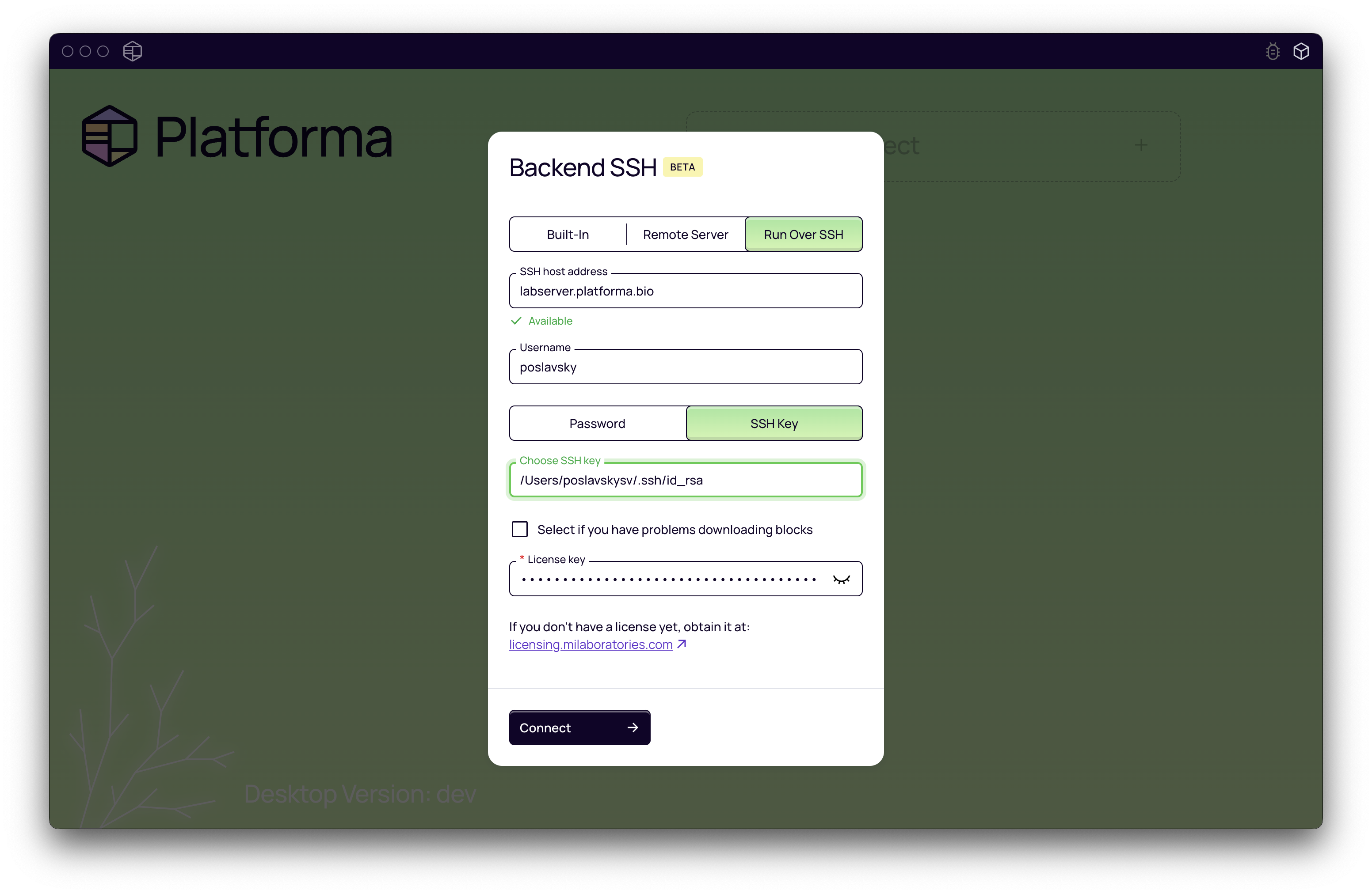 Desktop app setup: quick start | Platforma docs